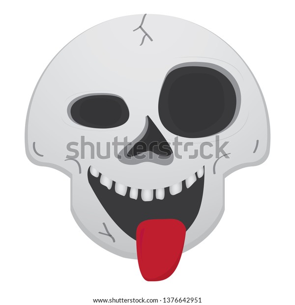 Happy Crazy Head Skull Cartoon Vector Stock Vector (Royalty Free ...