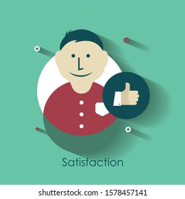 Happy Customer Satisfaction Clients Concept Design Stock Vector ...