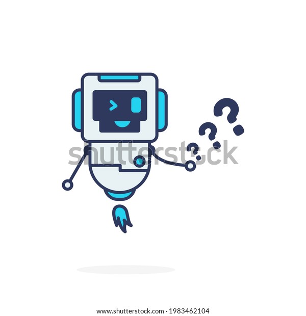 Happy Cute Character Robot Simple Illustration Stock Vector (Royalty ...