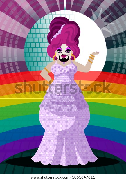 Happy Cute Drag Queen Stock Vector (Royalty Free) 1051647611 | Shutterstock