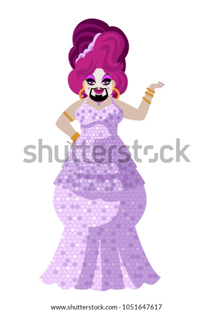 Happy Cute Drag Queen Stock Vector (Royalty Free) 1051647617 | Shutterstock