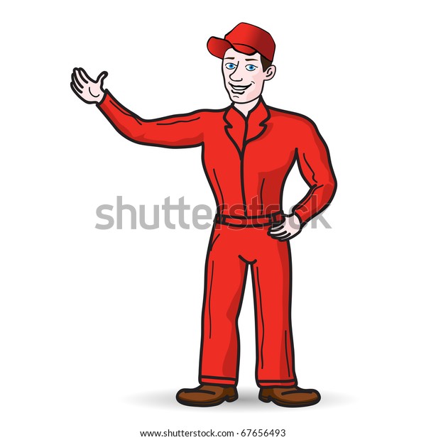 Happy Cute Foreman Stock Vector (Royalty Free) 67656493 | Shutterstock