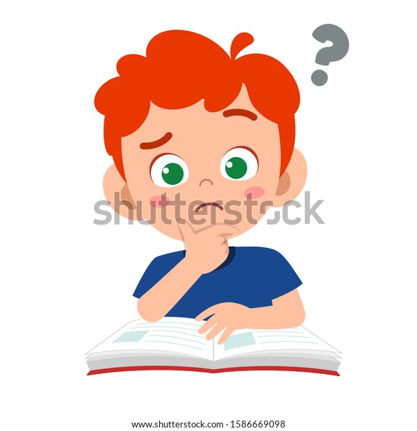 Happy Cute Kid Boy Study Smile Stock Vector (Royalty Free) 1586669098 ...