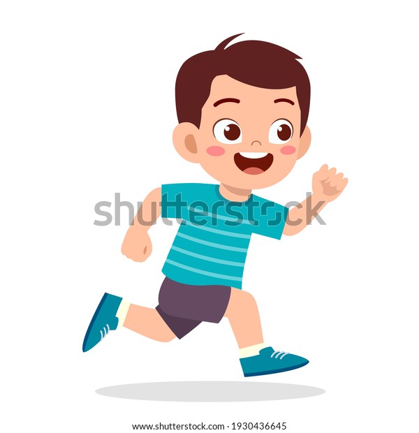 Happy Cute Little Boy Running Fast Stock Vector (Royalty Free ... Happy Cute Little Boy Running Fast Stock Vector (Royalty Free ...