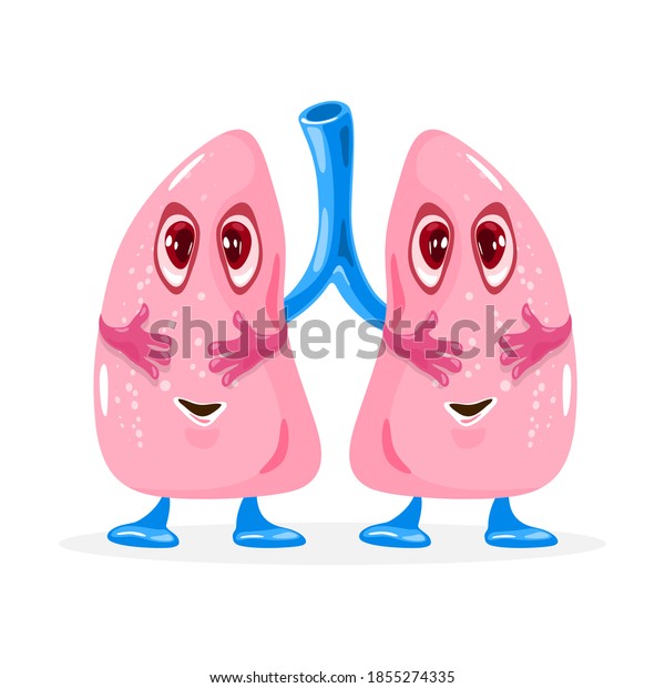 Happy Cute Lungs Smiling Vector Organ Stock Vector (Royalty Free ...