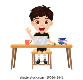 Happy Cute Smart Kid Boy Character Stock Vector (Royalty Free ...