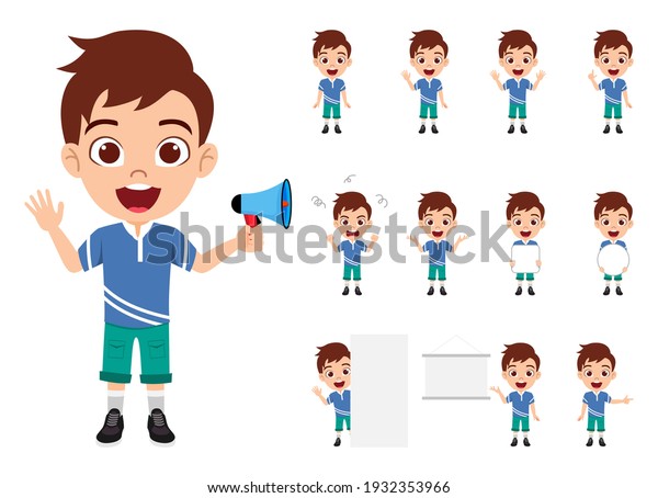 Happy Cute Smart Kid Boy Character Stock Vector (Royalty Free ...