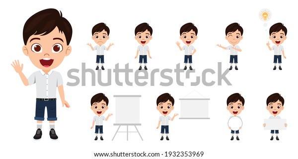 Happy Cute Smart Kid Boy Character Stock Vector (Royalty Free ...