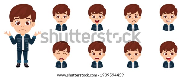Happy Cute Smart Kid Boy Character Stock Vector (Royalty Free ...