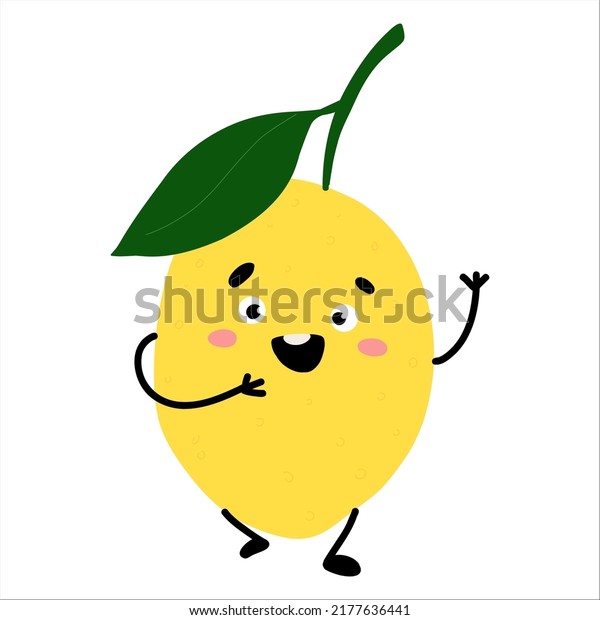 Feliz lindo limón sonriente. Ilustración del: vector de stock (libre de ...