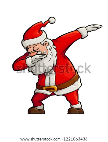 Happy Dancing Santa Claus Doing Trendy Stock Vector (Royalty Free ...