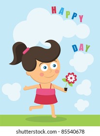 Happy Day Card Vector Illustration Stock Vector (Royalty Free) 85540678 ...