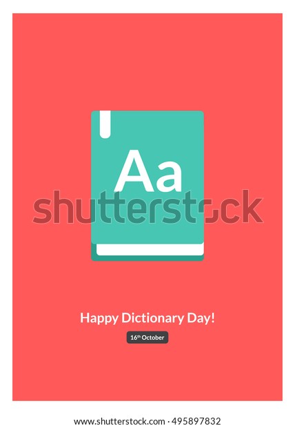 Happy Dictionary Day Line Art Flat Stock Vector (Royalty Free ...