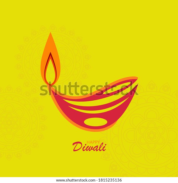 Happy Diwali Diya Rangoli Vector Illustration Stock Vector (Royalty ...