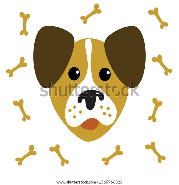 Happy Dog Head Vector Pet Stock Vector (Royalty Free) 1565966326 ...