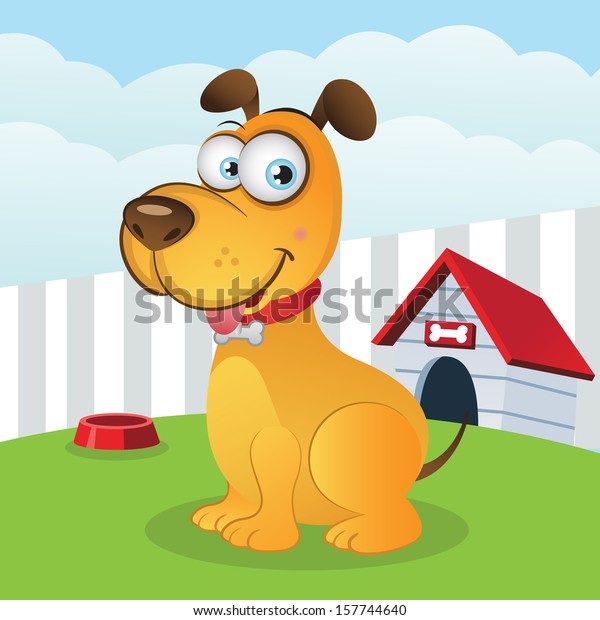 Happy Dog Kennel Vector Stock Vector (Royalty Free) 157744640 ...