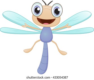 Happy Dragonfly Cartoon Stock Vector (Royalty Free) 433054387