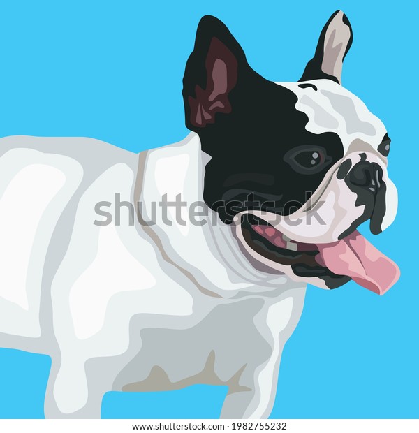 Happy Drawing Blue Dog Stock Vector (Royalty Free) 1982755232 ...
