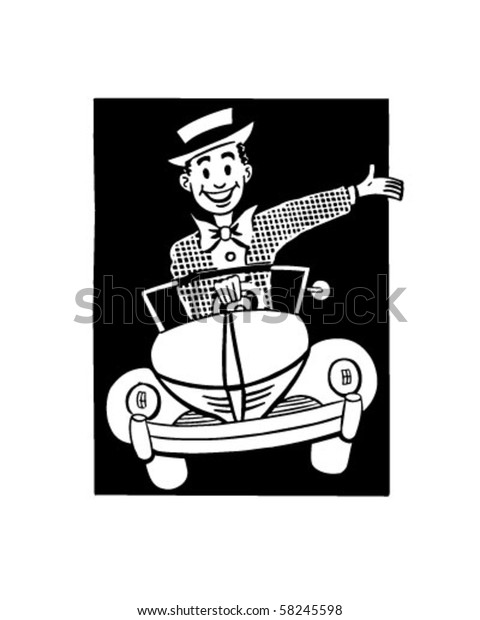 Happy Driver 2 Retro Clip Art Stock Vector (Royalty Free) 58245598 ...