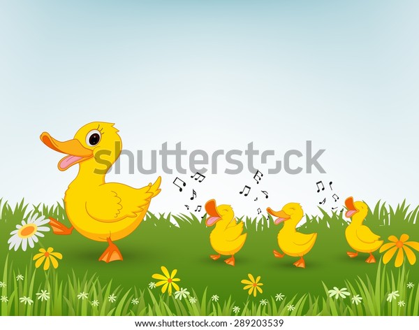 Happy Duck Cartoon Stock Vector (Royalty Free) 289203539