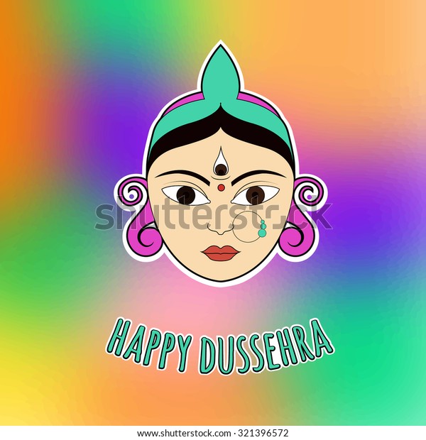 Happy Dussehra Card Durga Sticker On 库存矢量图（免版税）321396572 | Shutterstock