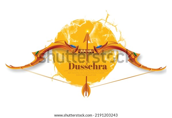 Happy Dussehra Font Arrow Bow Lord Stock Vector (Royalty Free ...