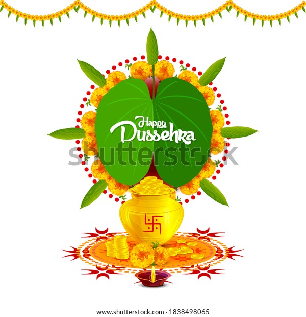 Vektor Stok Happy Dussehra Happy Dussehra Illustration Having (Tanpa ...