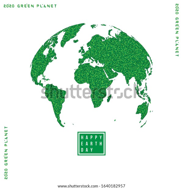 Happy Earth Day Global Map World: เวกเตอร์สต็อก (ปลอดค่าลิขสิทธิ์ ...