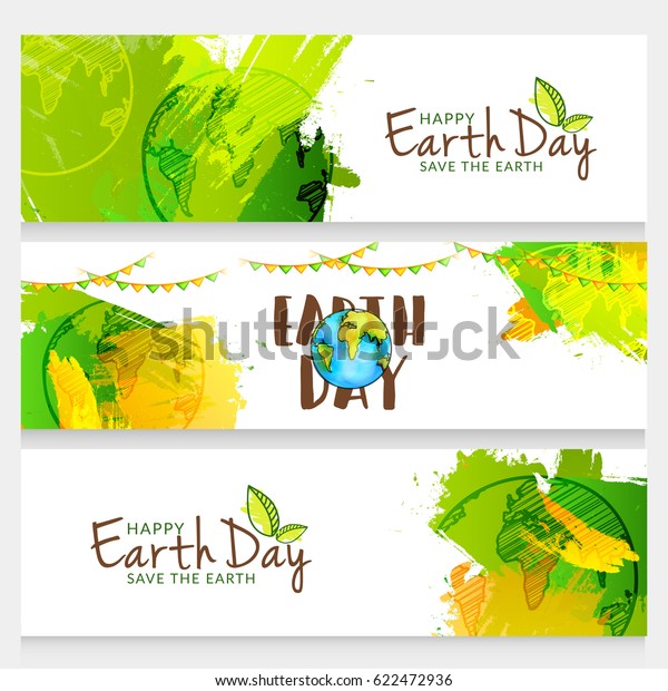 Happy Earth Day Header Banner Background Stock Vector (Royalty Free ...