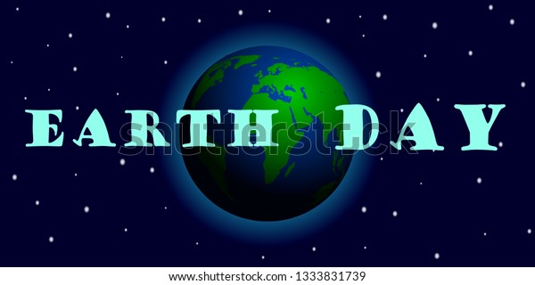 Happy Earth Day Earth Space Stars: vector de stock (libre de regalías ...
