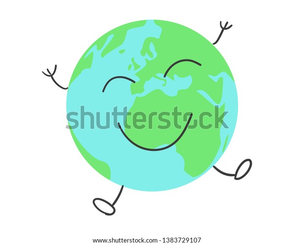 Happy Earth Logo Vector Eco Stock Vector (Royalty Free) 1383729107 ...