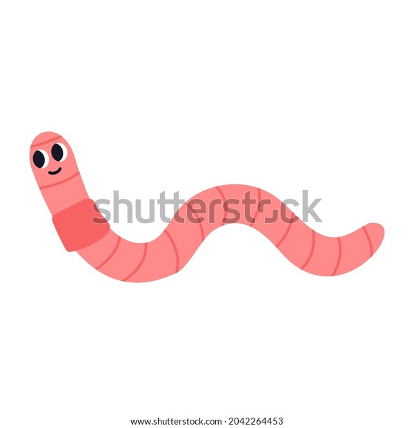 Happy Earthworm Vector Illustration Cartoon Flat Stock Vector (Royalty ...