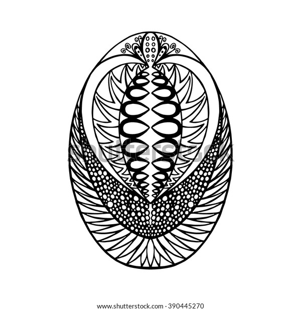 Happy Easter Background Ornamental Zentangle Egg Stock Vector (Royalty ...