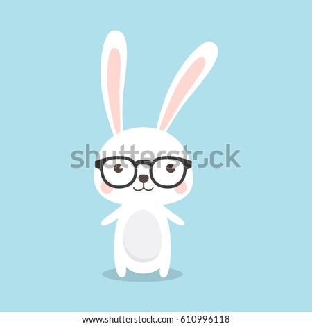 Happy Easter Bunny Cute Rabbit Geek Stock Vector (Royalty Free ...