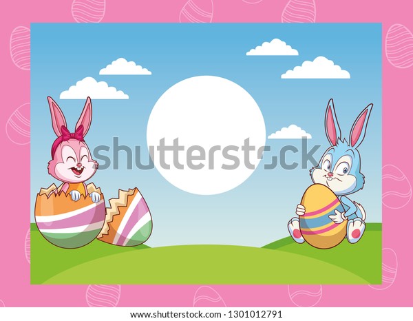 Happy Easter Cartoons Stock Vector (Royalty Free) 1301012791 | Shutterstock