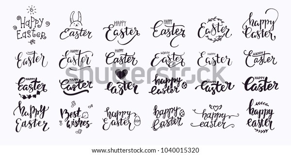 Happy Easter Hand Written Lettering Modern Stock Vector (Royalty Free ...