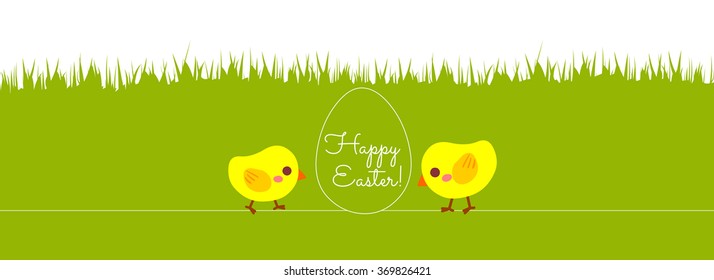 Happy Easter Spring Banner Stock Vector (Royalty Free) 369826421 ...