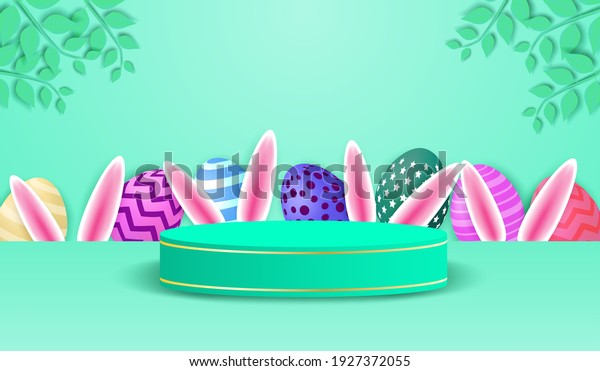 Happy Easter Theme Product Display Podium Stock Vector (Royalty Free ...