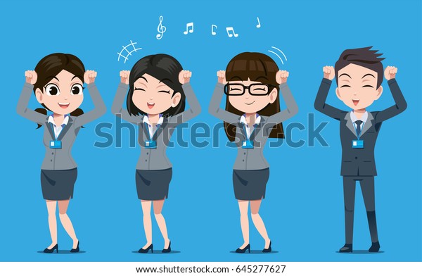Happy Employees Hello Working Day Funny Stock Vector (Royalty Free ...