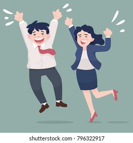 Happy Employees Show Their Expression When Stock Vector (Royalty Free ...