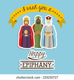 Happy Epiphany Design Over Blue Background Stock Vector (Royalty Free ...