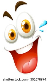 Happy Face Expression Tears Illustration Stock Vector (Royalty Free ...