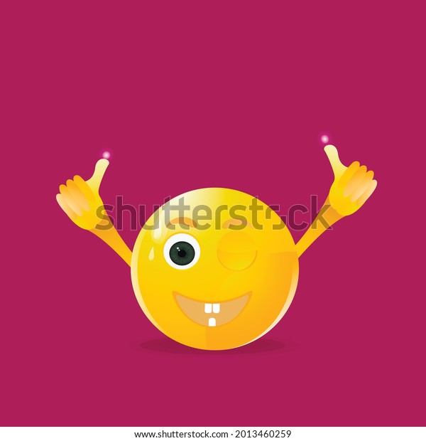 Happy Face Hands Emoji Funny 3d Stock Vector (Royalty Free) 2013460259 ...