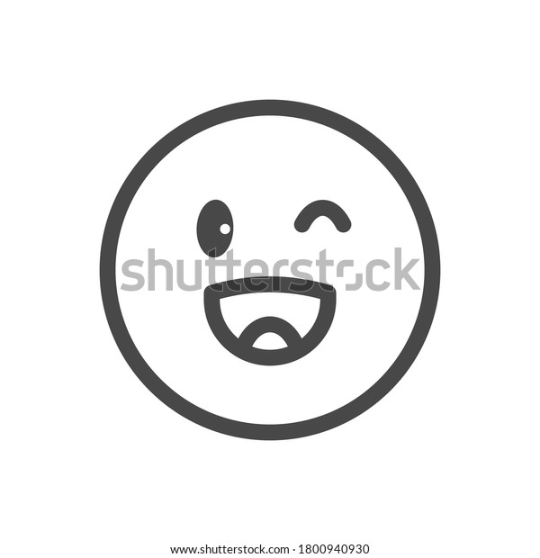 Happy Face Laught Outline Icon Stock Vector (Royalty Free) 1800940930 ...