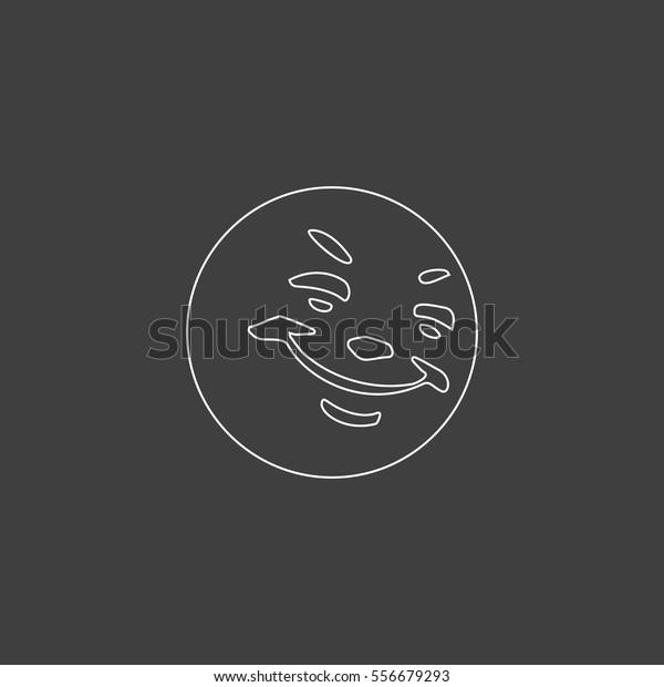 Happy Face Outline Vector Icon Contour Stock Vector (Royalty Free ...