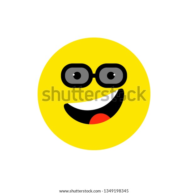 Happy Face Smiling Emoji Open Mouth Stock Vector (Royalty Free) 1349198345