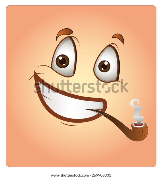 Happy Face Smoking Box Smiley Stock Vector (Royalty Free) 269908301 ...