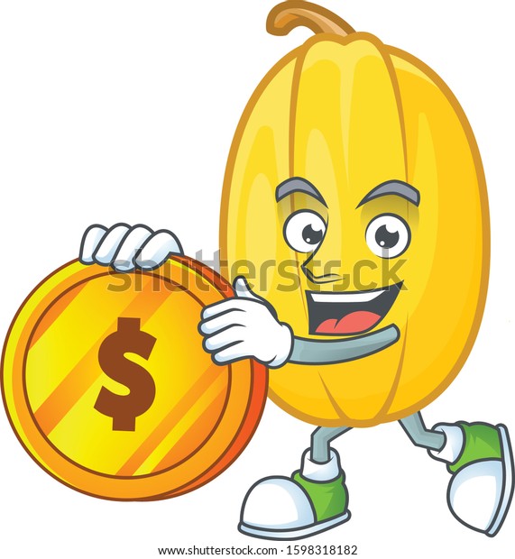 Happy Face Spaghetti Squash Cartoon Character Stock Vector (Royalty ...