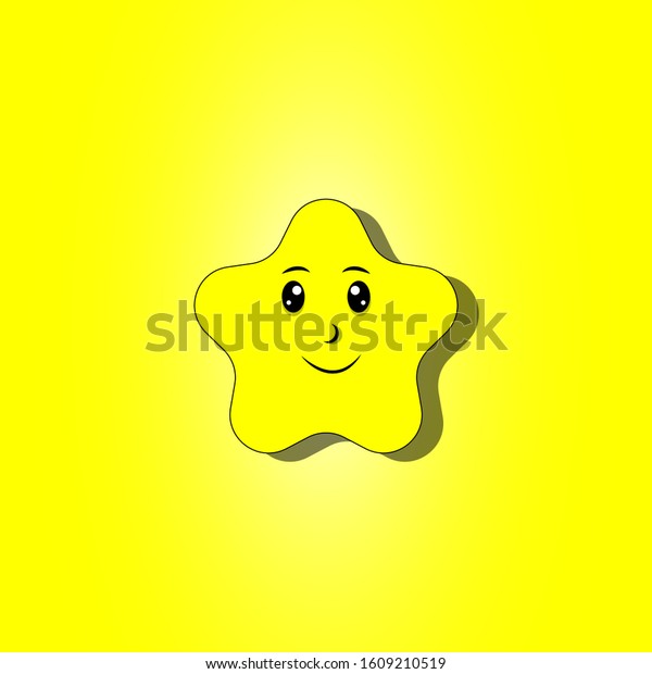 Happy Face Star Vector Illustration Yellow Stock Vector (Royalty Free ...