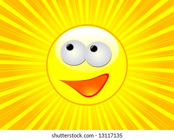 Happy Face Sunbeam Vector Illustration Stock Vector (Royalty Free ...
